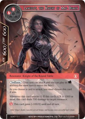 Lancelot, the Knight of Mad Demon (SDAO1-011) ~ FoWDB ~ Force of Will Database ~ FoWDB ~ Force ...